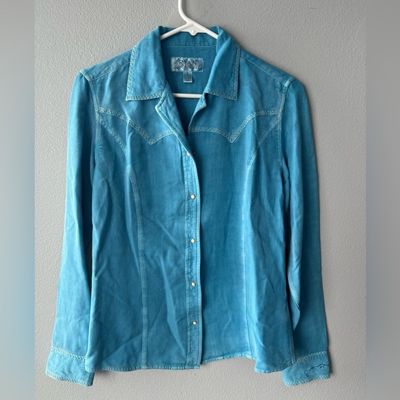 ryan michael | Tops | Ryan Michael Teal Blue Pearl Snap Western Shirt ...